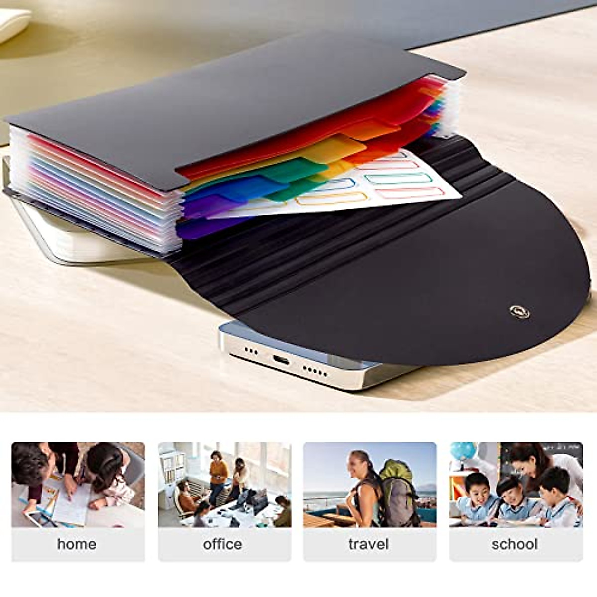 13 Pockets Small Accordion File Organizer, Expanding File Organizer Small for Coupon, Receipt, Ticket, Tax Item, Bill File, Paper Scraps