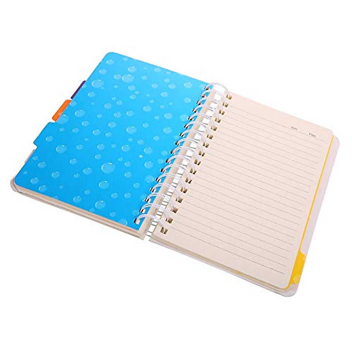 5 Subject Notebook，Wide Ruled Spiral Notebooks，A5 Travelers Notebook, Colored Dividers with Tabs, Cute Floral Notepad, Hardcover Journal Memo Planner for School Kids Girls Women, 5.7”×8.27”, 300 Pages