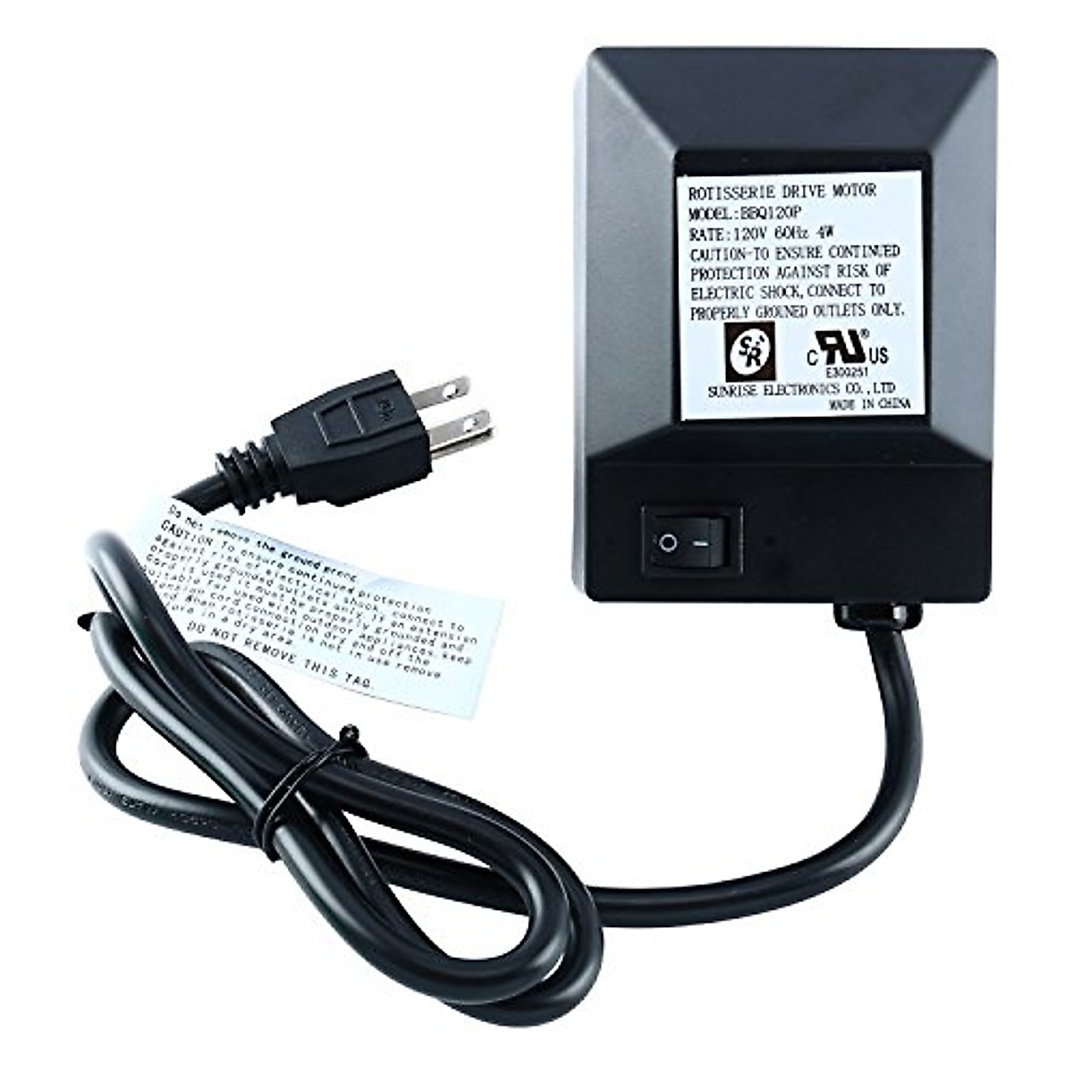 Homend Universal Grill Electric Replacement Rotisserie Motor 120 volt 4 Watt On/Off Switch, Black (Black)