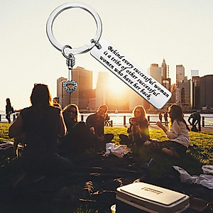 CYTING Tribe Gift Tribe Keychain with Love Heart Arrow Charm Tribe Jewelry Inspirational Gift for Friend Family Team Gift