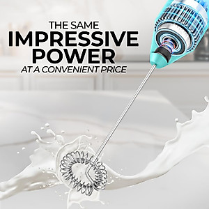 Zulay Kitchen Powerful Milk Frother Wand - Mini Milk Frother Handheld Stainless Steel - Battery Operated Drink Mixer for Coffee, Lattes, Cappuccino, Matcha - Froth Mate Milk Frother Gift - Aurora