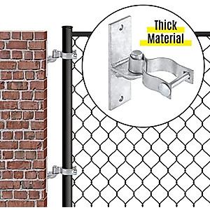 Heavy Duty Wall Mount Gate Hinge | Pipe Gate Hinge 2 Pack Chain Link Fence Gate Hinges Fence Post Chain Link Gate Hinge Pressed Steel Chain Link Fence Frame Hinge Outdoor Gate Hardware (4 Pack)