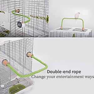Bird Stand Perch U Shape Bird Perch Stand Toy,Hemp Rope Material Parrot Stand Platform Accessories Exercise Toys for Birds and Parrots Natural Bird Cage Toys Supplies for Small Medium Birds