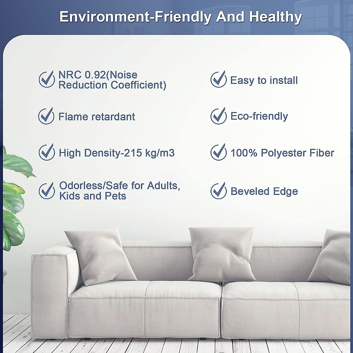 DEKIRU 12 Pack Acoustic Foam Panels, 12 X 12 X 0.4 Inches Soundproofing Insulation Absorption Panel High Density Beveled Edge Sound Panels (Normal version, Grey)