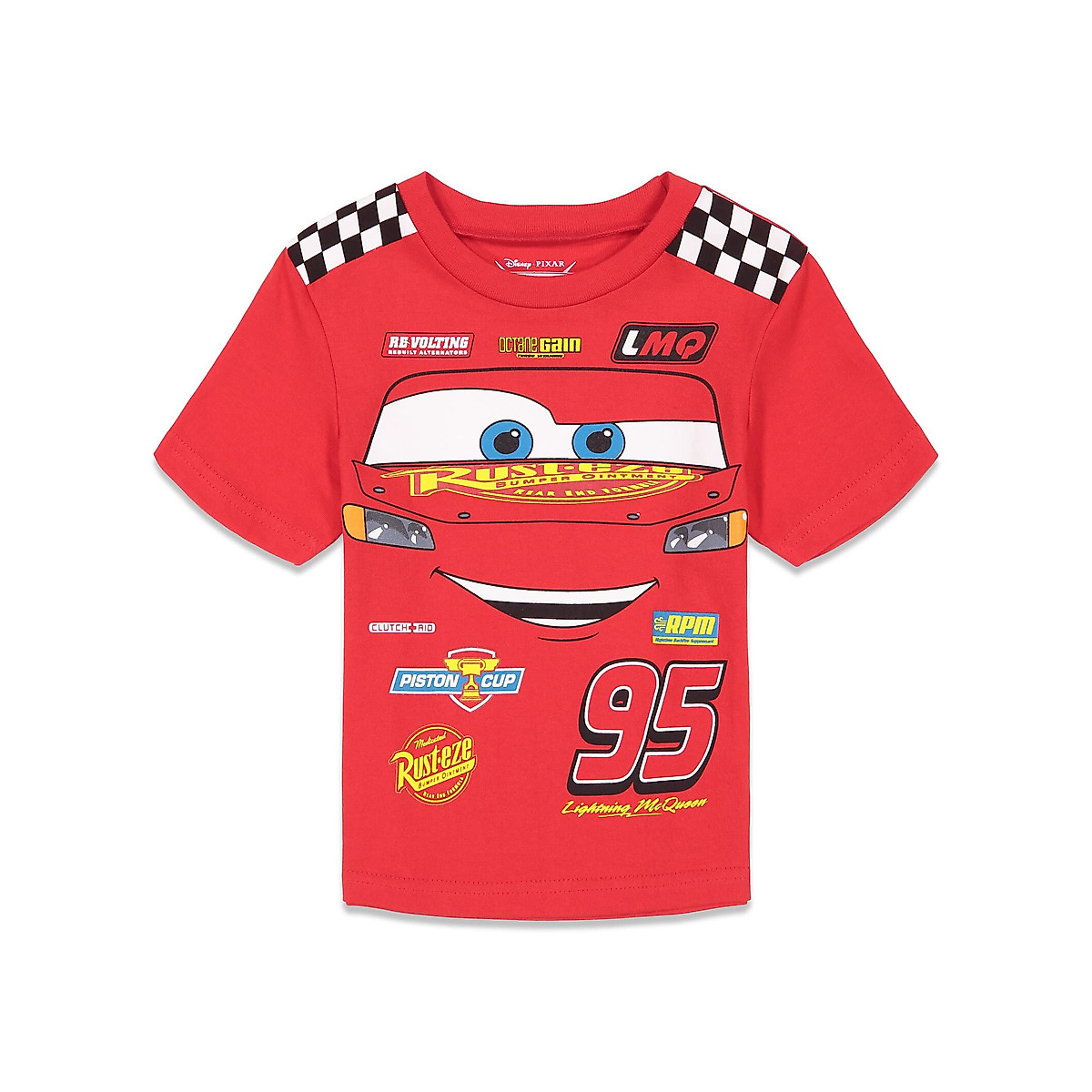 Disney Pixar Cars Lightning McQueen Toddler Boys T-Shirt Mesh Shorts Set Black/Red 4T