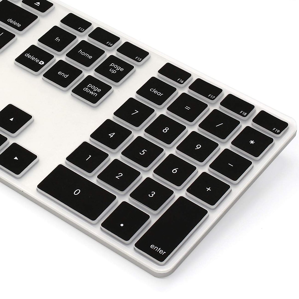 ProElife Silicone Full Size Ultra Thin Keyboard Cover Skin for Apple iMac Keyboard Numeric Keypad Wired USB MB110LL/B-A1243 (NOT FIT Magic Keyboard, Item Folded in Packaging) (Black)