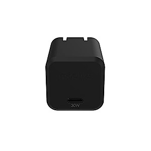 mophie USB C Charger GaN 30W Fast Compact Foldable Charger for MacBook Pro 13, Galaxy S22/S22+/S22 Ultra/S21, Note 20/10, iPhone 14/13/12 Pro, and More - Black