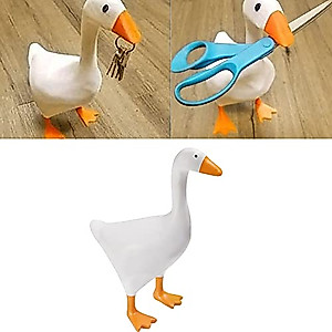TOKZON Goose Magnetic Key Holder, Resin Goose Statue, Magnetic Tool Holder Home Decoration, Cute Animal Figurines Keys Holder,