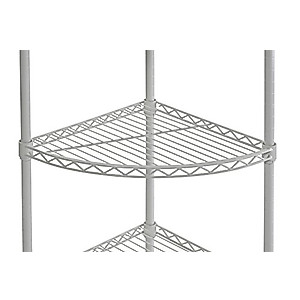 Muscle Rack WSCR141447 5-Shelf Steel Wire Corner Shelving Unit, 14" Width, 47" Height, 14" Depth , White