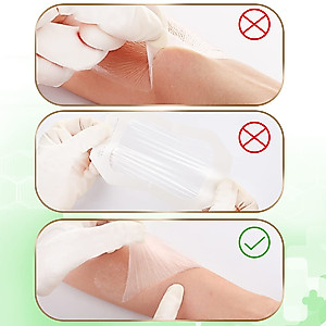 NeuHeils Transparent Film Dressing, Large Waterproof Wound Cover Bandage 4''x4.75'', 50 Packs, Post Surgical Shower or IV Shield, Tattoo Aftercare Bandage, Adhesive Patch 4 x 4 3/4 Inch