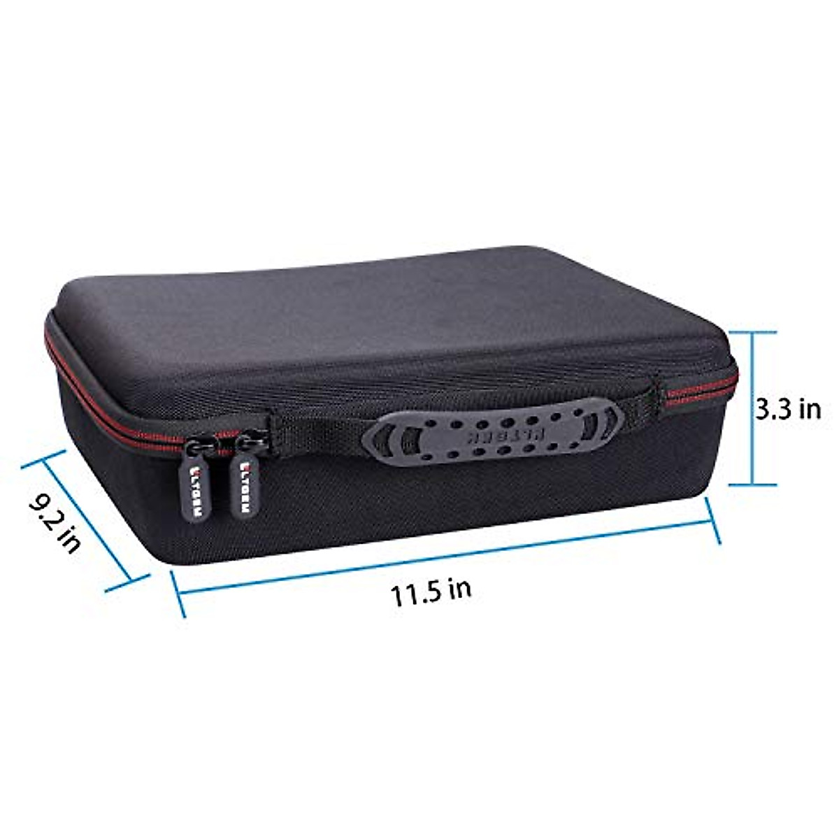 LTGEM EVA Hard Portable Travel Case for Card Games. Hold up to 1600 cards with 6 Moveable Dividers (2 Row) - Black