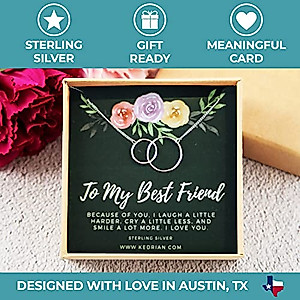 KEDRIAN Best Friend Necklaces, Friendship Necklace, 925 Sterling Silver, Friendship Gifts for Women, BFF Necklace, Gifts for Best Friend, Friendship Necklace, Friend Gifts for Women