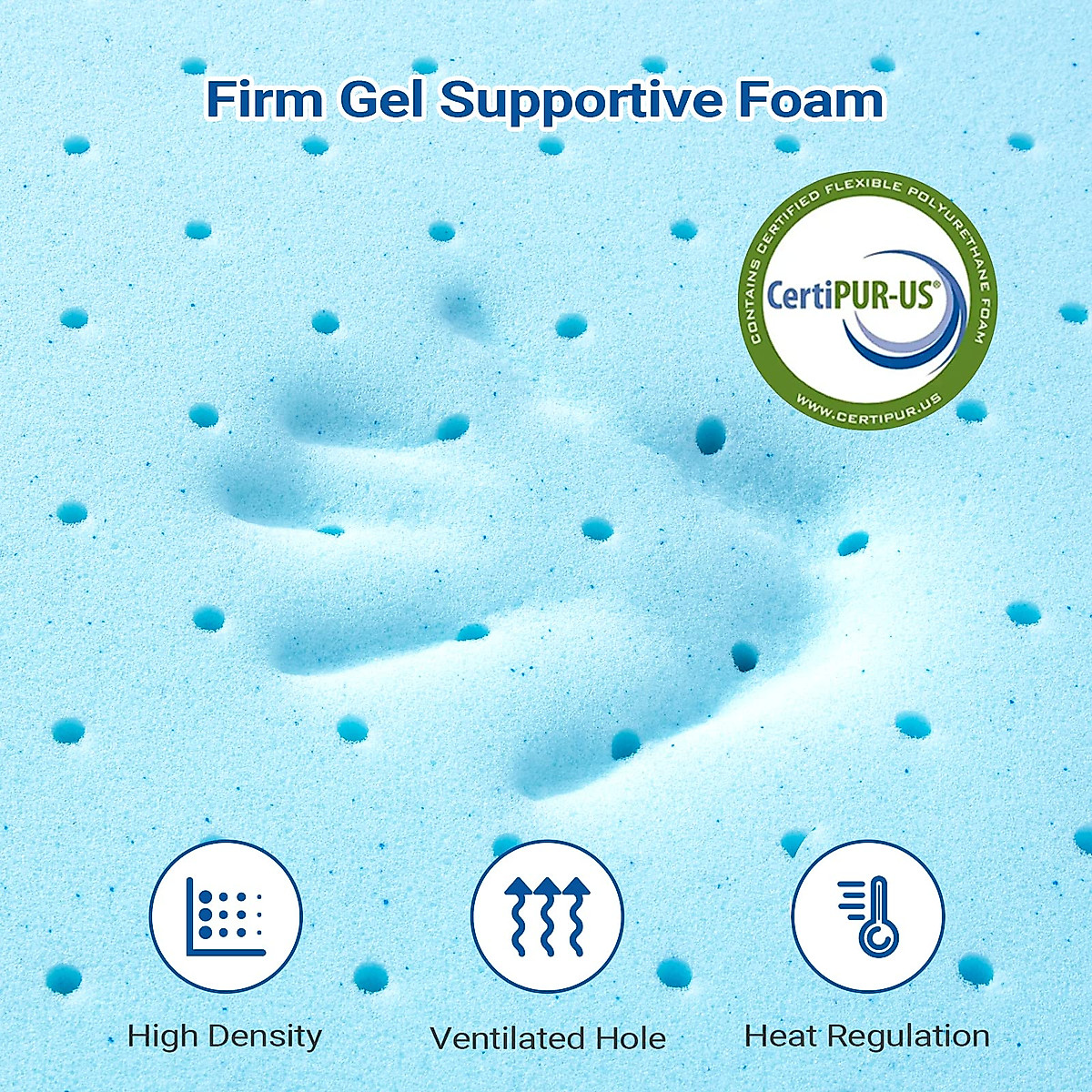 Maxzzz 2 Inch Mattress Topper King - Cool Gel Memory Foam Mattress Topper Extra Firm Bed Topper, Hard Mattress Topper for Back Pain Relief, CertiPUR-US Certified