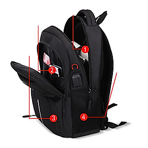 Travel Laptop Backpack For Men And Women, Business Anti Theft Slim Durable Laptops Back Pack With USB Charging Port, Water Resistant Computer Bag Fits 15.6 Inch Notebook Gifts For College School