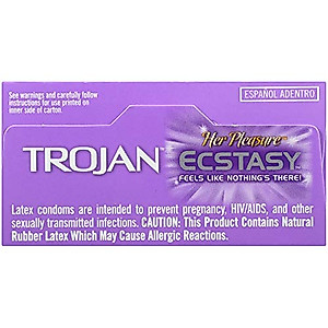 Trojan Her Pleasure Ecstasy Lubricated Condoms - 10 Count (Packaging May Vary)