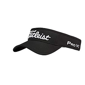 Titleist Men's Tour Performance Golf Visor, Black/White