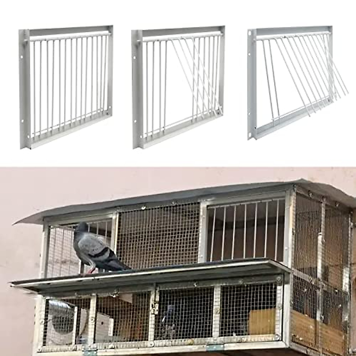 MINYULUA Pigeon Cage Door with 2pc Large Pigeon Feeder and Bird Leg Bands, Pigeon Loft Door for Parrots Bird Poultry Racing Pigeon Supplies, Food Dish Dispenser Tool