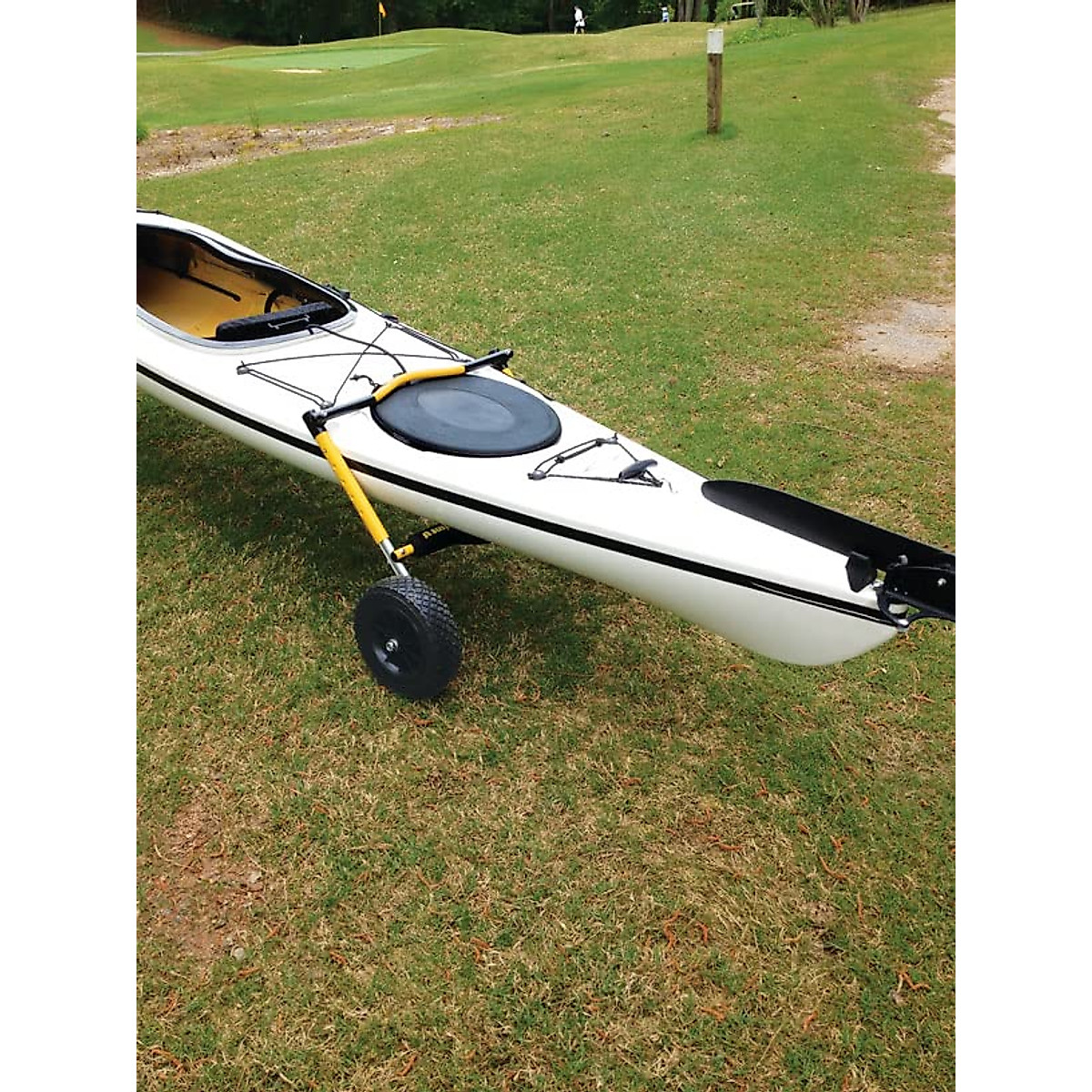 Suspenz Kayak Canoe Transport Cart, XL END Carrier Trolley with Airless Wheels, Yellow (22-0099)