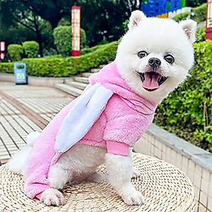 Cat Small Dog Rabbit Design Coat,Dog Warm Pajamas Onesie Pet Soft Winter Dog PJS Sweaters Outfit Stretchy Soft Doggy Jumpsuits Sweatshirt, XXL