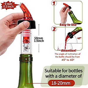 Automatic Measured Bottle Pourer - Pack of 12, 1 oz (30 mL) Quick Shot Spirit Measure Pourer Drinks Wine Cocktail Dispenser Home Bar Tools (Red 12pcs)… (Red 12pcs)