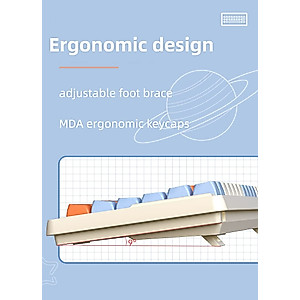 Cmokifuly GK85 Wired Mechanical Keyboard,Bulit-in Noise-Absorbing Pad MDA Profile Keycaps Mechanical Linear Switches Keyboard for Mac/Win System Gaming Keyboard (White)