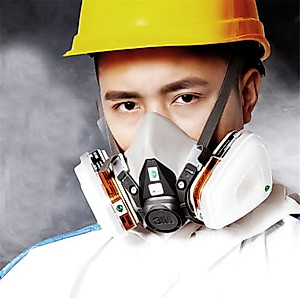 Reusable Half Cover Respirаtor Set - 17 in 1 Face 6200 Gas Respirator Mask Painting Welding Woodworking Work Protection Against Dust, Grey, Medium (pm005-17in1s)