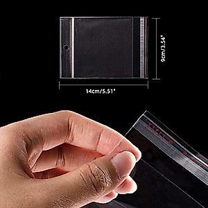 PH PandaHall 400 pcs 3.5 x 3.3 Inch Clear Plastic Bags, Resealable Adhesive Cello/Cellophane Treat Bags Self Sealing OPP Bags for Bakery Soap Cookies Gifts, 1.3 Mil