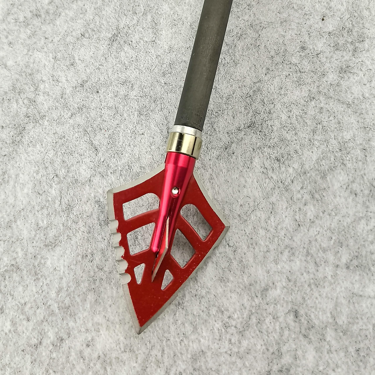 AMEYXGS Broadheads 125 Grain Archery Hunting Arrowheads for Compound Bow Crossbow Fixed Blade 4 Blade broadheads(RED 2)