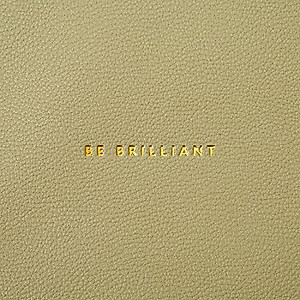 KATIE LOXTON Be Brilliant Womens Vegan Leather Sentiment Slim Perfect Pouch Olive Green
