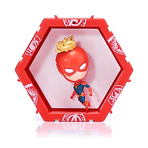 WOW! STUFF PODS Marvel Avengers Collection - Captain Marvel | Superhero Toys Light-Up Bobble-Head Figure | Official Marvel Collectable Toys & Gifts | Number 210 in Series, Multicolor, 4 inches