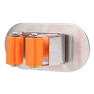 BORDSTRACT Mop Broom Holder, Mop Self Adhesive Holder Wall Mounted, Heavy Duty Broom Gripper Holders Mop Rack for Garage Kitchen Bathroom(Semicircle Base)