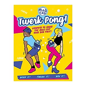 Fizz Creations Twerk Pong Novelty Game. The Original Twerk Family Party Game. Includes 10 Balls, Ribbon & Cardboard Boxes. Twerk to Shake The Ping Pong Balls Out!