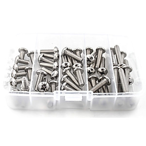 eivvia 50Pcs 1/4-20 UNC× 1/2"3/4" 7/8"1" 1-3/8"Stainless Steel 304 Cross pan Head Combination Screw
