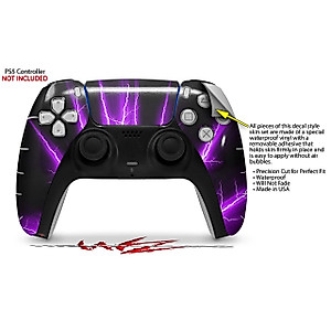 WraptorSkinz Skin Wrap compatible with Sony PS5 DualSense Controller Lightning Purple (CONTROLLER NOT INCLUDED)