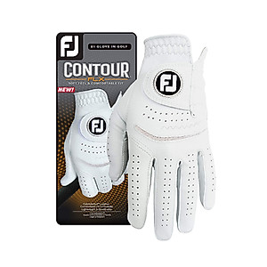 FootJoy Women's Contour FLX Golf Glove, Pearl, Medium, Worn on Left Hand