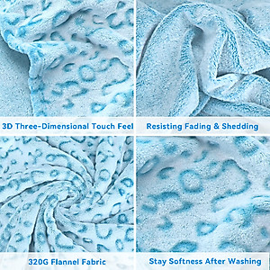 ZHIKU Cozy Fleece Blanket Soft Light Blue Throw Blanket Lightweight Flannel Throw Blanket 50"×60"