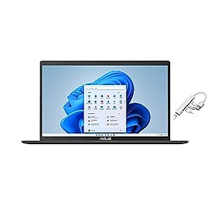 ASUS Vivobook 15.6" FHD Laptop | Intel Core i5-1135G7 | Intel Iris Xe Graphics | 8GB RAM | 256GB SSD | Windows 11 Home | Black | Bundle with USB 3.0 Hub