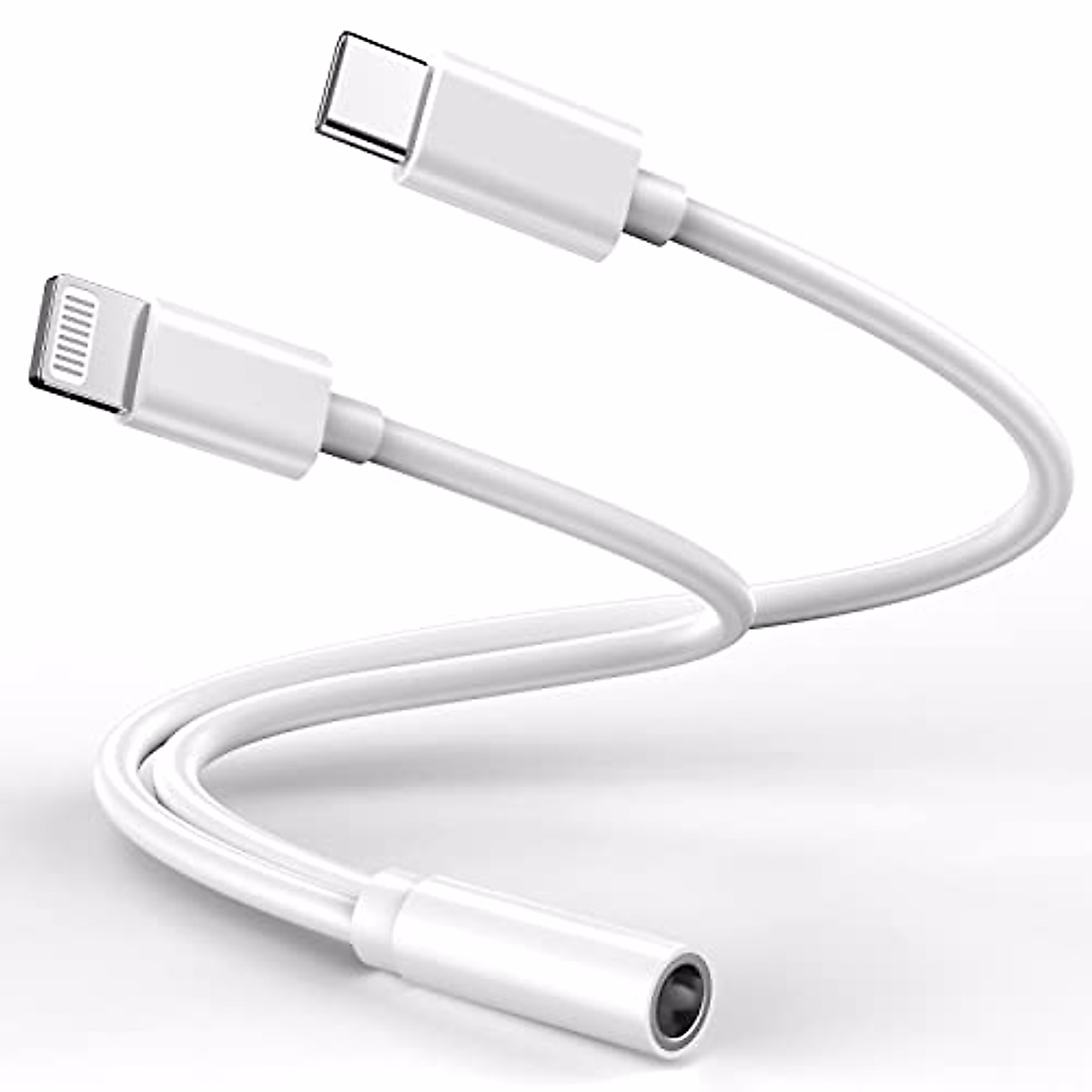 Lightning to 3.5 mm Headphone Jack Adapter,[Apple MFi Certified] iPhone Headphones Aux Audio Dongle+USB Type C to 3.5 mm Jack Female Adapter for iPhone 14 13 Pro Max 12 11 XS XR X 8 7 Samsung S23 S22