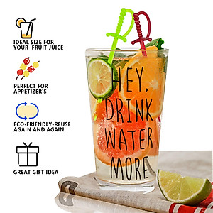 ODDIER 100PCS 3.3 Inch Plastic Sword Toothpicks Picks for Appetizers, Fruit Fork Cocktail Sticks Disposable, Cocktail Sticks and Cocktail Picks for Drinks,Multicolor