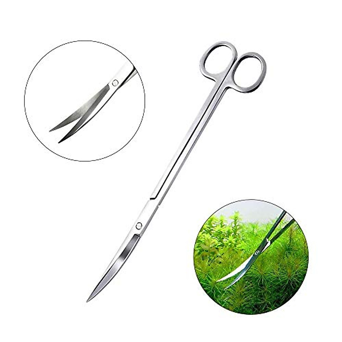 KR Harmony Aquascape Tools 3 in 1 Aquarium Scissors Tweezers Stainless Steel Anti Rust Aquatic Plant Tools for Fish Tank Clean