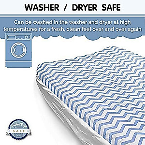 Lessy Messy Baby Changing Pad Cover - The Only Portable Changing Pad for Baby That is Leak-Proof and Baby Travel Changing Table Pads Safe for The Washer and Dryer (Blue)