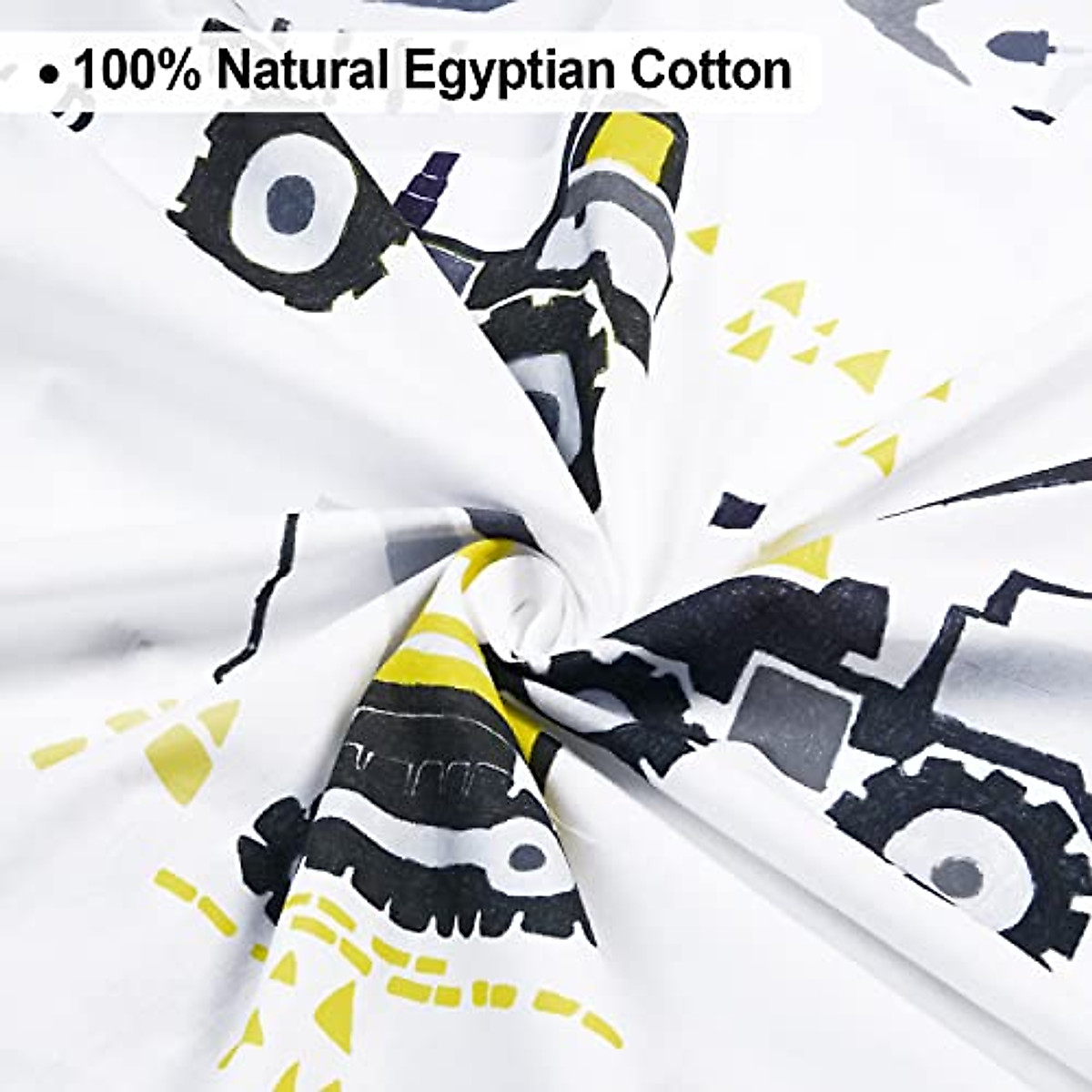 PHF 100% Cotton Crib Sheets Fitted 2 Pack, Soft Breathable Comfortable Baby Sheet Set for Boys Girls, Premium Crib Sheets Fits Standard Crib and Toddler Mattress 28in x 52in, Construction Cars