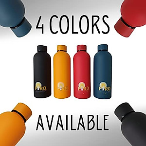 FARO Stainless Steel Water Bottle -17 Fl Oz- Double Layer Vacuum Insulated Reusable Thermos Leak Proof BPA Free thermoflask Hot Cold Water Bottles for Sport, Gym, Coffee, and School (BLACK)