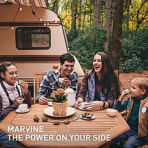 Marvine RV/Boat Shore Power Adapter 1.5FT 15 Amp to 30 Amp NEMA 5-15P to L5-30R Twist Lock Female with LED Indicator STW10/3 Heavy Duty