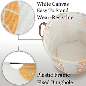 BOOHIT Cotton Fabric Storage Bin,Collapsible Laundry Basket-Waterproof Large Storage baskets,Toy Organizer,Home Decor (basketball)