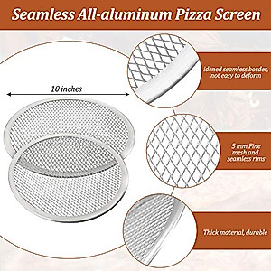 4 Pieces 10 Inch Seamless Round Pizza Screen Aluminum Mesh Pizza Screen Pizza Mesh Baking Tray for Home Kitchen Restaurant Supplies