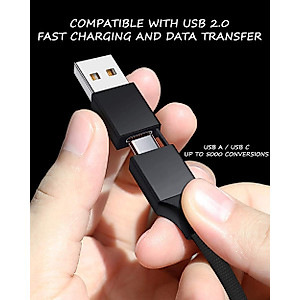 OUGIC USB C Multi Charging Cable (3ft), 5-in-1 PD 60W & QC3.0 20W, USB A/C to Type C/Phone/Micro USB, Compatible with Galaxy S21 Fold3 and More - Nylon Braided 1M