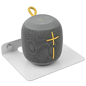 TXEsign Metal Small Shelf Speaker Shelf, 6 inch Small Wall Shelf Speaker Mount Floating Shelf for Speaker Webcam Security Camera Figures Display Shelf Speaker Shelf-White, 1 Pack