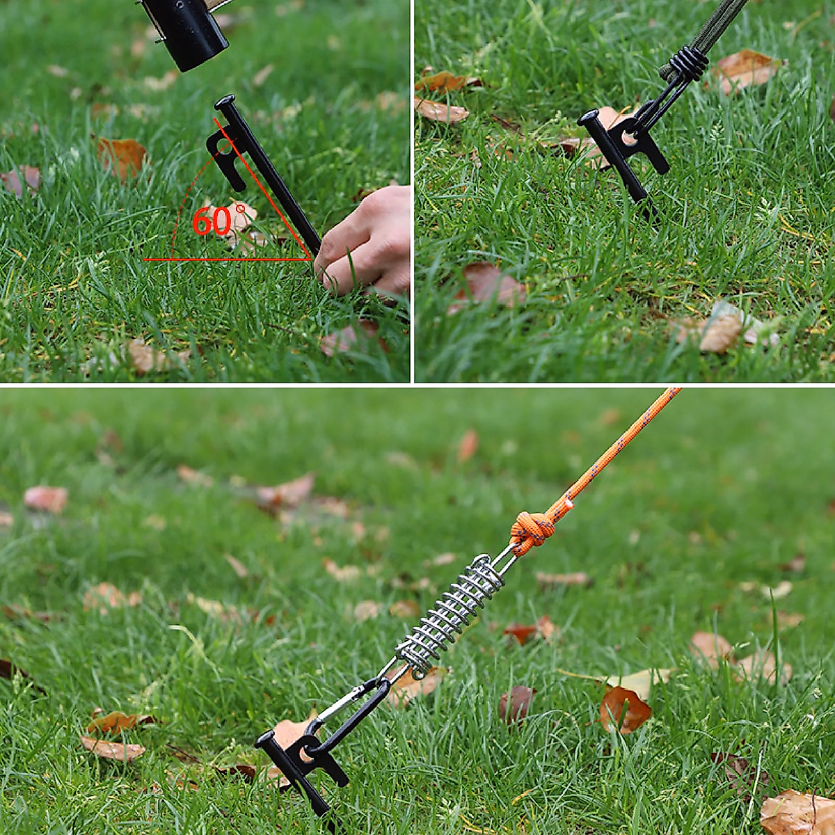 JEELAD Tent Stakes Snow and Sand 12 inch Aluminium Alloy Tent Stakes Pegs Tent Stakes Tent Peg with Tip Cover Storage Bag Lightweight for Camping Hiking Backpacking Picnic