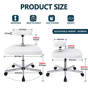 LHOOCX Cross Legged Chair, Height-Adjustable Kneeling Chair for Office and Home, Ergonomic Office Chair, Criss Cross Chair (White)